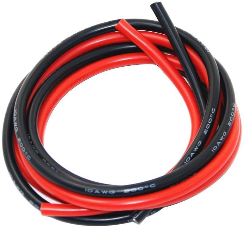 1m 10AWG of Red & Black Silicon Wire — Flying Robot