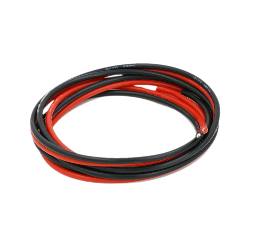 1m 12AWG of Red & Black Silicon Wire — Flying Robot